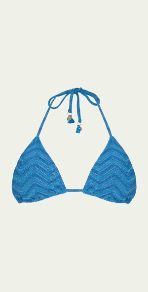 Milly Cabana - Metallic Chevron Knit String Bikini Top