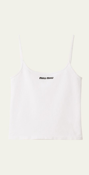 Miu Miu - Logo Ribbed Tank Top