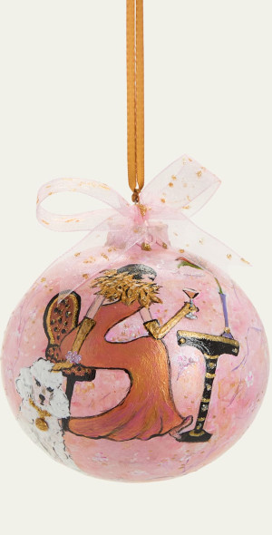 Nancy George-Michalson - Fashionista with Poodle Christmas Ornament
