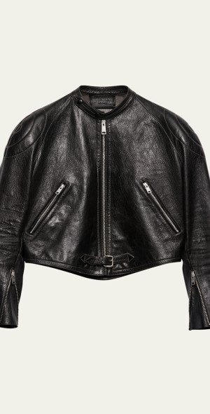 Prada - Cropped Leather Jacket