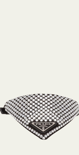 Prada - Crystal-Studded Satin Pet Collar