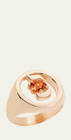 Procaccia Jewelry - 18K Gold Hebrew NUN Initial Signet Ring