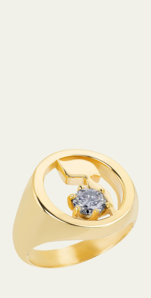 Procaccia Jewelry - 18K Gold Hebrew ZAYN Initial Signet Ring