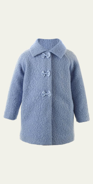Rachel Riley - Girl's Bow Buttons Boucle Coat