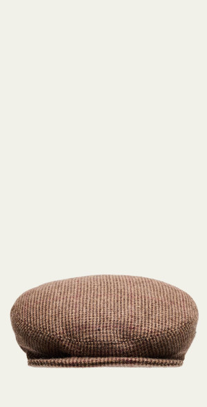 Ralph Lauren Purple Label - Men's Flat Cap in Overcheck Tic Weave