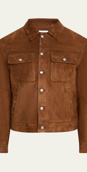 Ralph Lauren Purple Label - Men's Luxe Suede Trucker Jacket