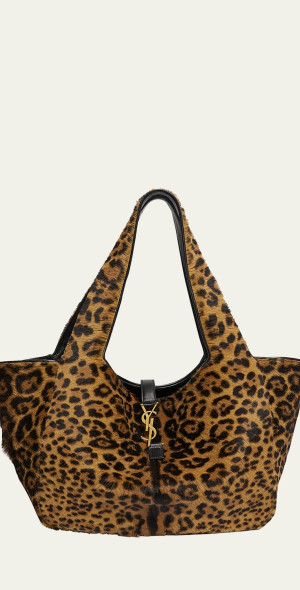 Saint Laurent - Bea YSL Leopard-Print Tote Bag in Calf Hair and Leather
