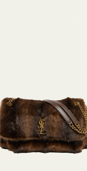 Saint Laurent - Niki Large YSL Shoulder Bag in Faux Fur