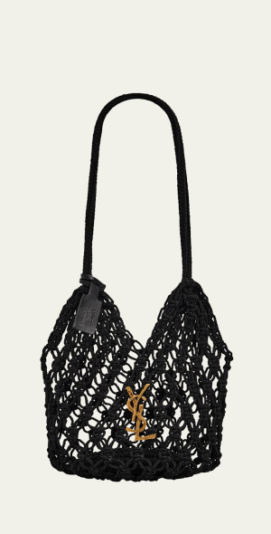 Saint Laurent - Small YSL Crochet Shopper Tote Bag