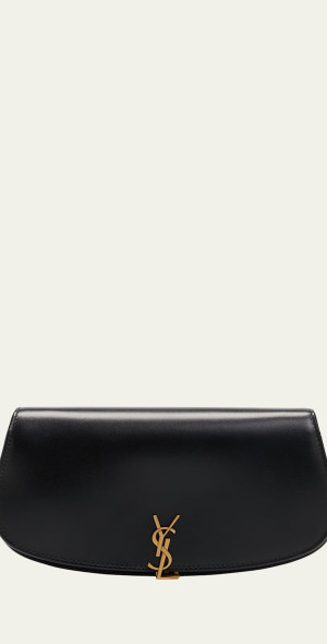Saint Laurent - Voltaire YSL Monogram Wallet on Chain in Grained Leather
