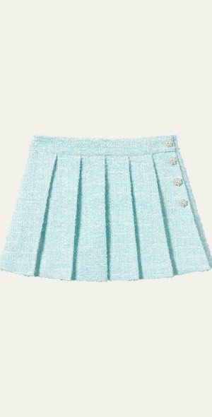 Self-Portrait - Girl's Boucle Pleated Skirt