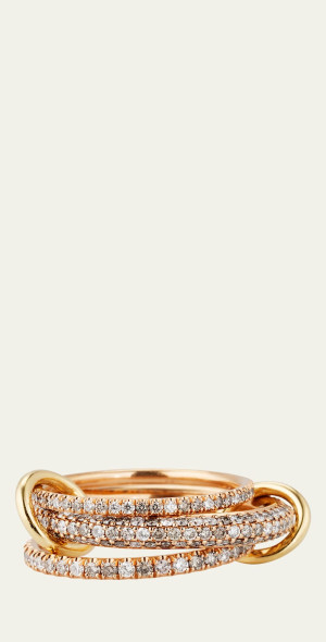 Spinelli Kilcollin - Nova Rose Gold Diamond 3-Link Ring