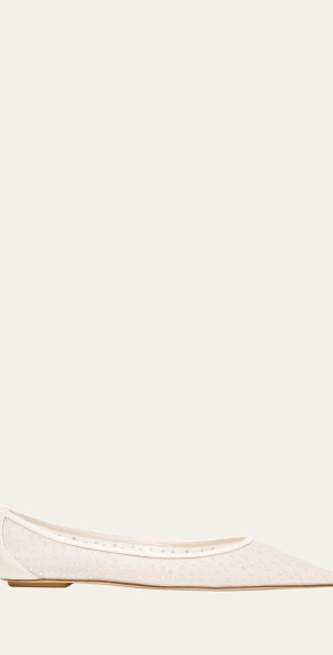 Stuart Weitzman - Emilia Crystal Mesh Ballerina Flats