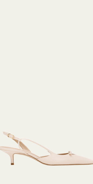 Stuart Weitzman - Tully Leather Bow Slingback Pumps