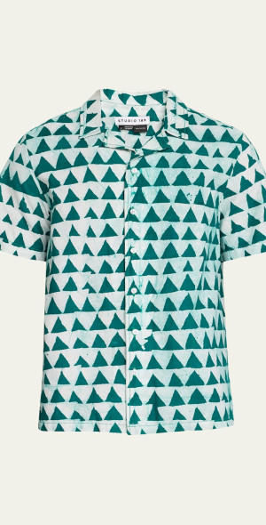 Studio 189 - Men's Alek Triangle Hand-Batik Camp Shirt