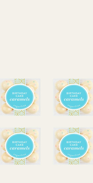 Sugarfina - Birthday Cake Caramels, Small Cube 4-Piece Kit