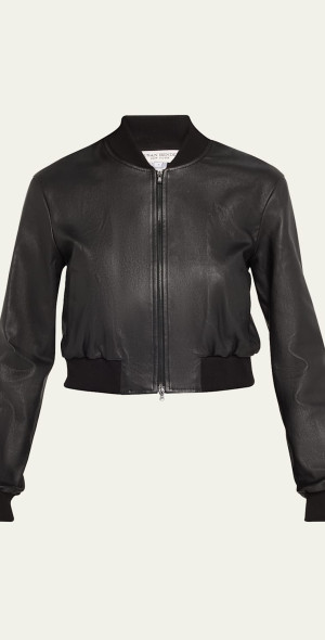 Susan Bender - Stretch Lambskin Leather Bomber Jacket