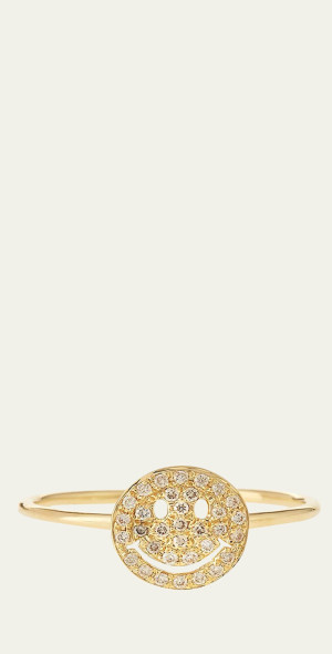 Sydney Evan - 14k Gold Happy Face Diamond Ring