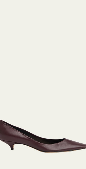 THE ROW - Liisa Leather Kitten-Heel Pumps