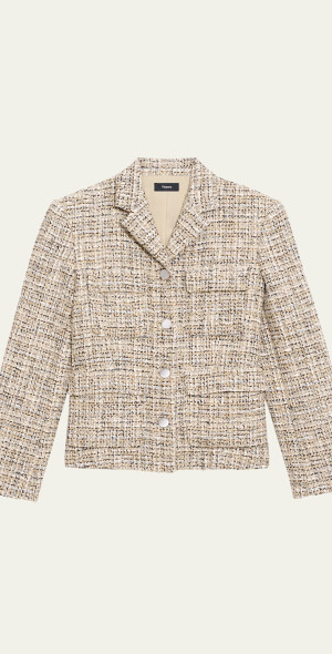 Theory - Mixed Tweed Military Jacket