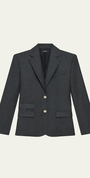 Theory - Tailored 2-Button Sleek Flannel Blazer