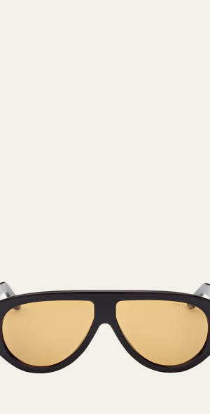 TOM FORD - Bronson T-Monogram Round Acetate Sunglasses