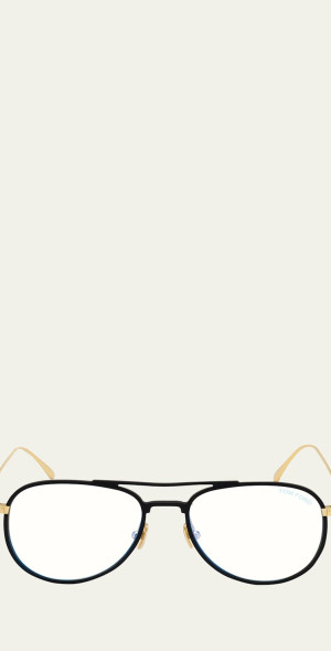 TOM FORD - Men's Acetate Aviator Glasses with Blue Block Lenses