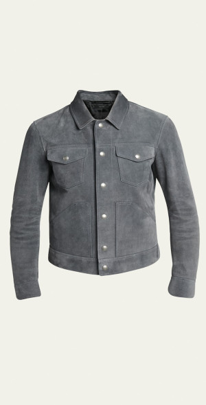 TOM FORD - Men's Brushed Suede Western Blouson Jacket