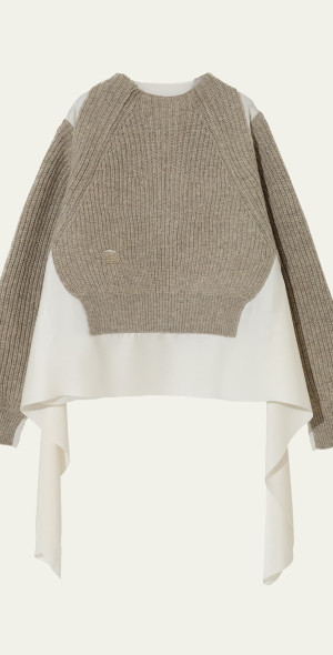 UNDERCOVER - Multi-Layered Mixed Media Sweater