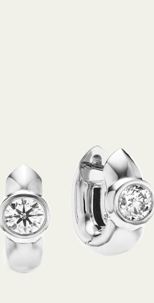 Uniform Object - 18K Gold Tusk Diamond Huggie Earrings