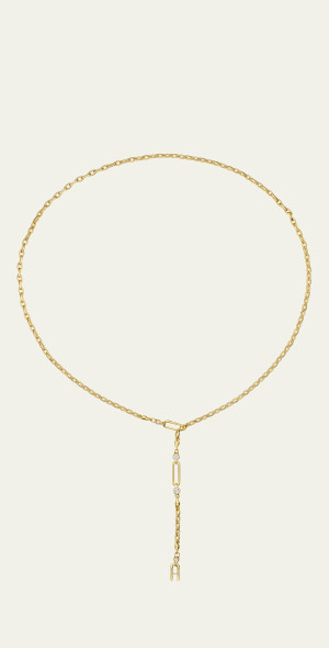 Uniform Object - 18K Yellow Gold Diamond Hinge Necklace