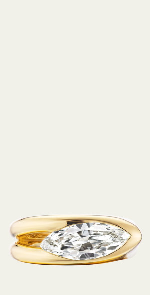 Uniform Object - 18K Yellow Gold Major Impact Marquise Diamond Statement Ring