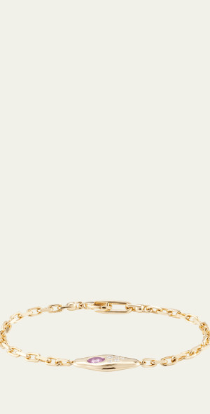 Uniform Object - 18K Yellow Gold Sapphire And Diamond Mini Vessel Bracelet