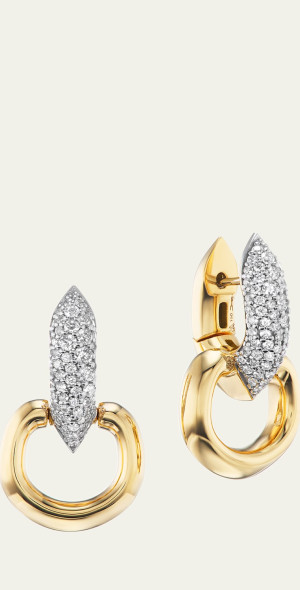 Uniform Object - 18K Yellow Gold Shard Diamond Huggie Hoop Earrings