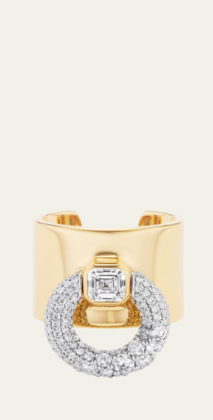 Uniform Object - Knocker Cuff Ring with Diamonds