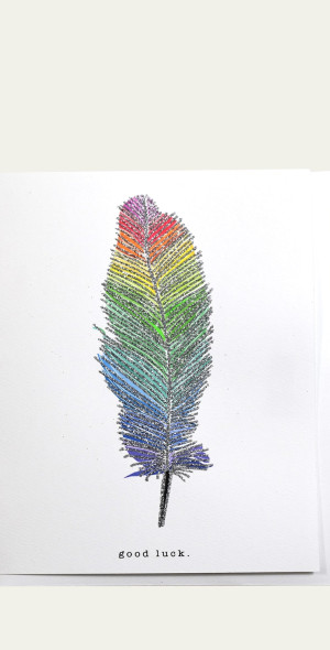 Verrier - Good Luck Rainbow Feather Card