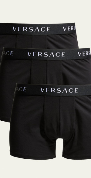 Versace - Men's 3-Pack Solid Logo Boxer Briefs