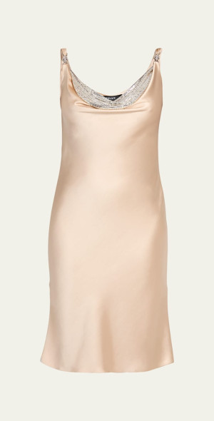 Versace - Metal Mesh Satin Cocktail Dress