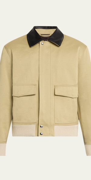 Wales Bonner - Men's Leather-Collar Shade Blouson Jacket