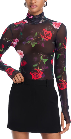 Afrm - Zadie Printed Mesh Top