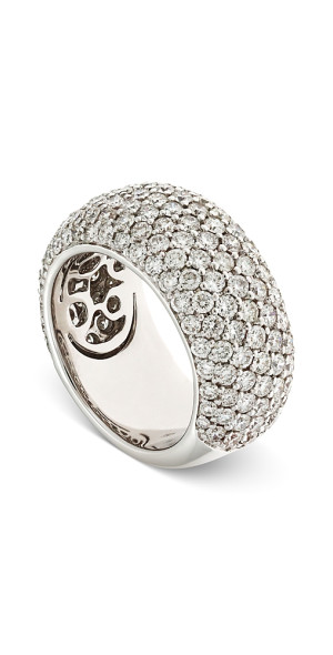 Alberto Milani - 18K White Gold Via Fiori Chiari Diamond Dome Ring