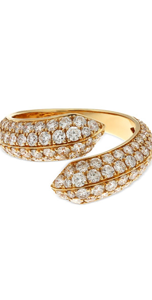 Alberto Milani - 18K Yellow Gold Via Fiori Chiari Diamond Bypass Ring