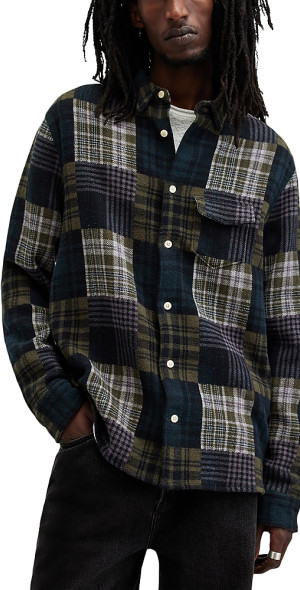 Allsaints - Hopton Patchwork Check Overshirt