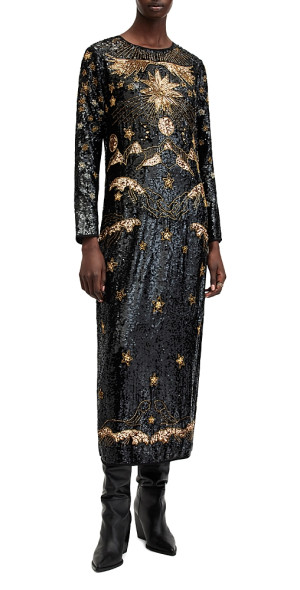 Allsaints - Noushka Embellished Maxi Dress
