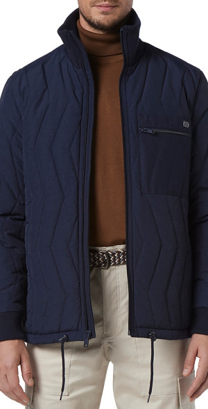 Andrew Marc - Floyd Nylon Zig Zag Quilted Full Zip Bomber Jacket