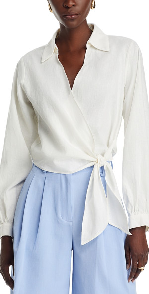 Aqua - Crossover Front Blouse