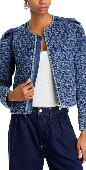 Aqua - Quilted Denim Jacket