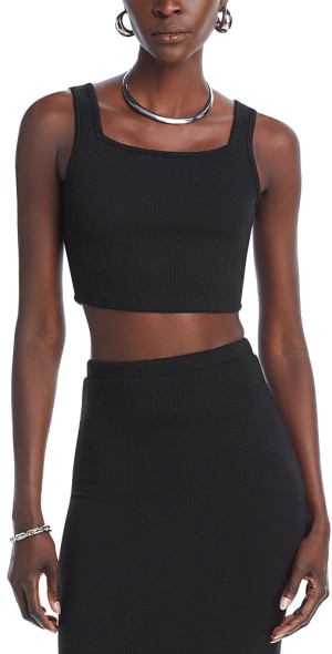 Aqua - Seamless Square Neck Cropped Top