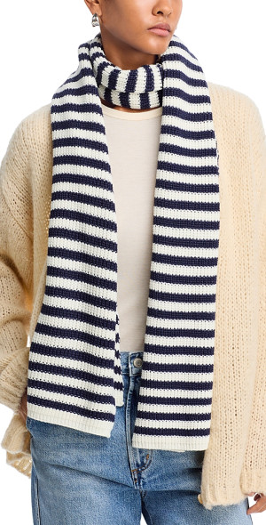 Aqua - Striped Rib Scarf
