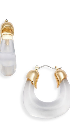 Aqua - Transparent Hoop Earrings